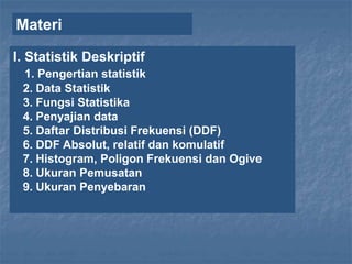 STATISTIK DAN PROBABILITAS TEKNIK ANALISA DATA | PPT
