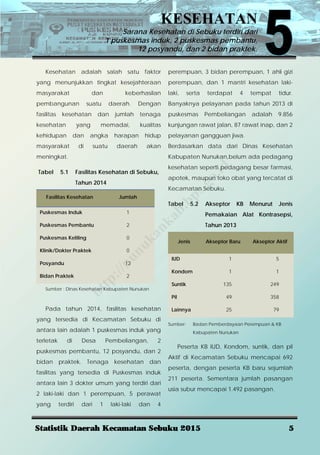 Statistik daerah-kecamatan-sebuku-2015 | PDF
