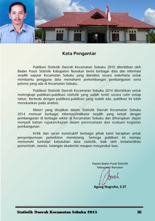Statistik daerah-kecamatan-sebuku-2015 | PDF
