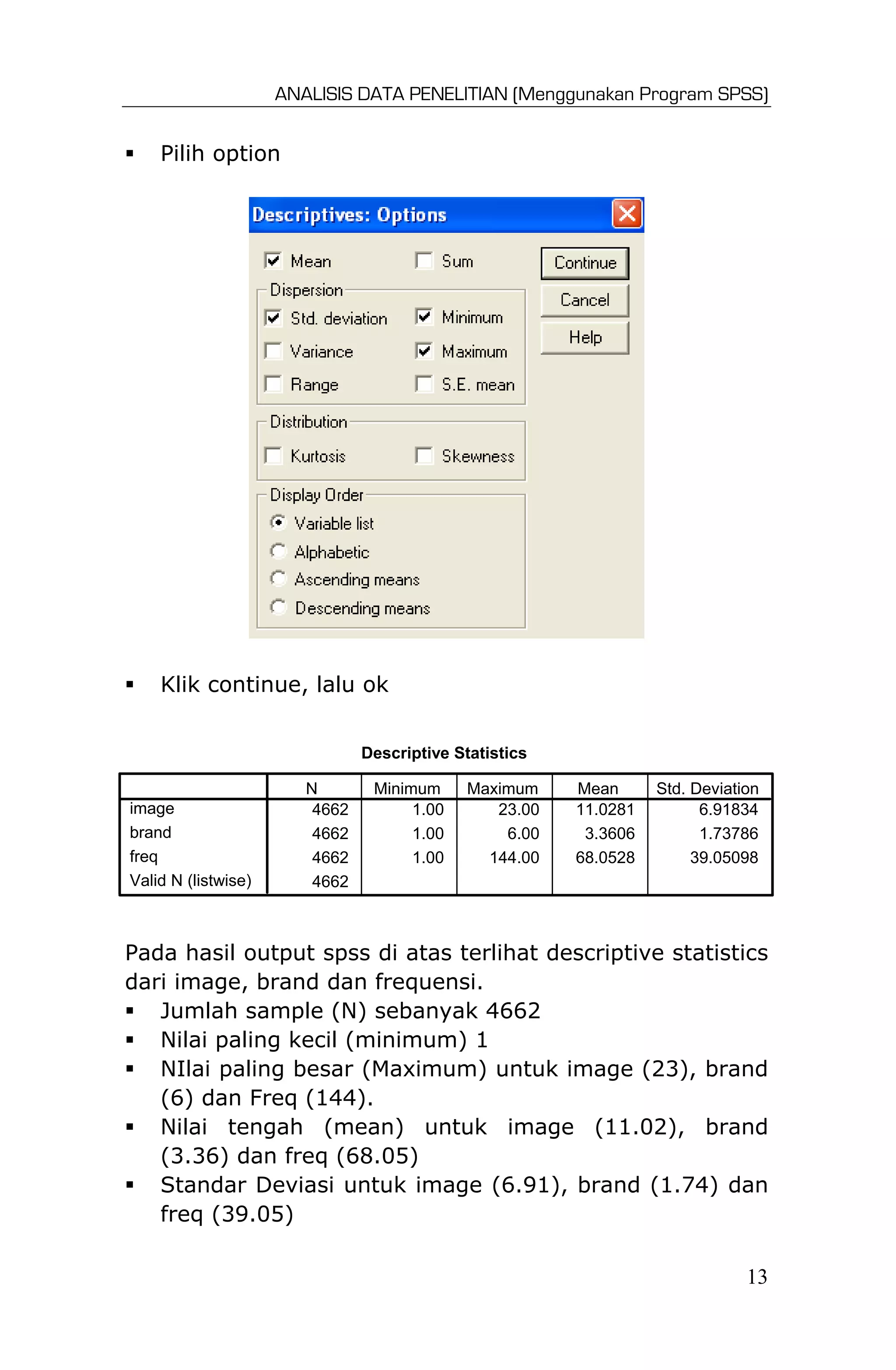 Statistik deskriptif-spss | PDF