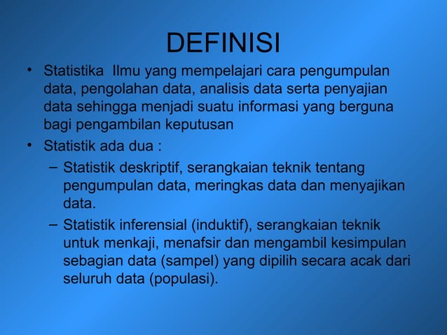 Statistik deskriptif(1) | PPT