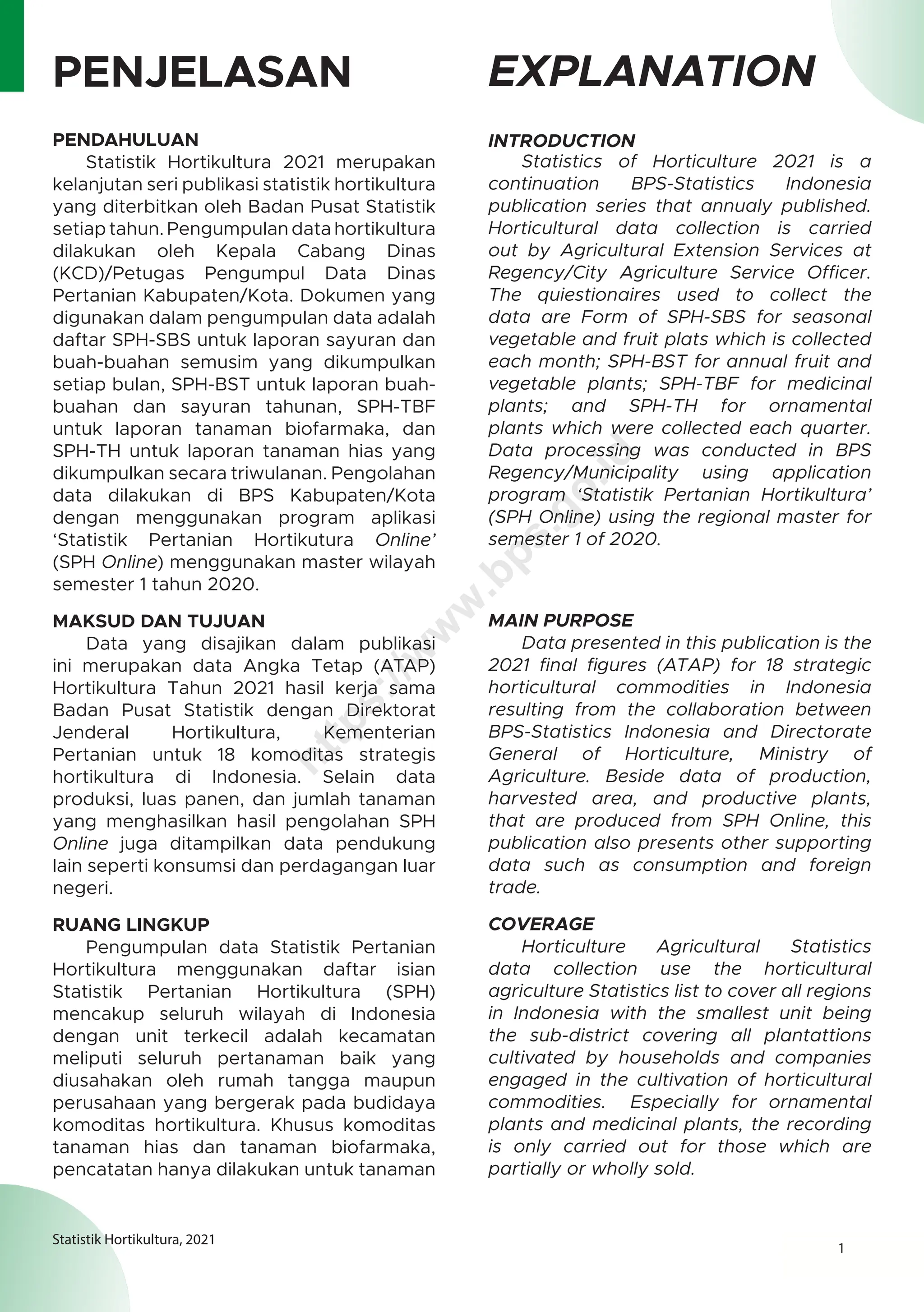 Statistik Tanaman Hortikultura Tahun 2021 | PDF