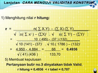 Statistik pengukuran instrumen validitas | PPT
