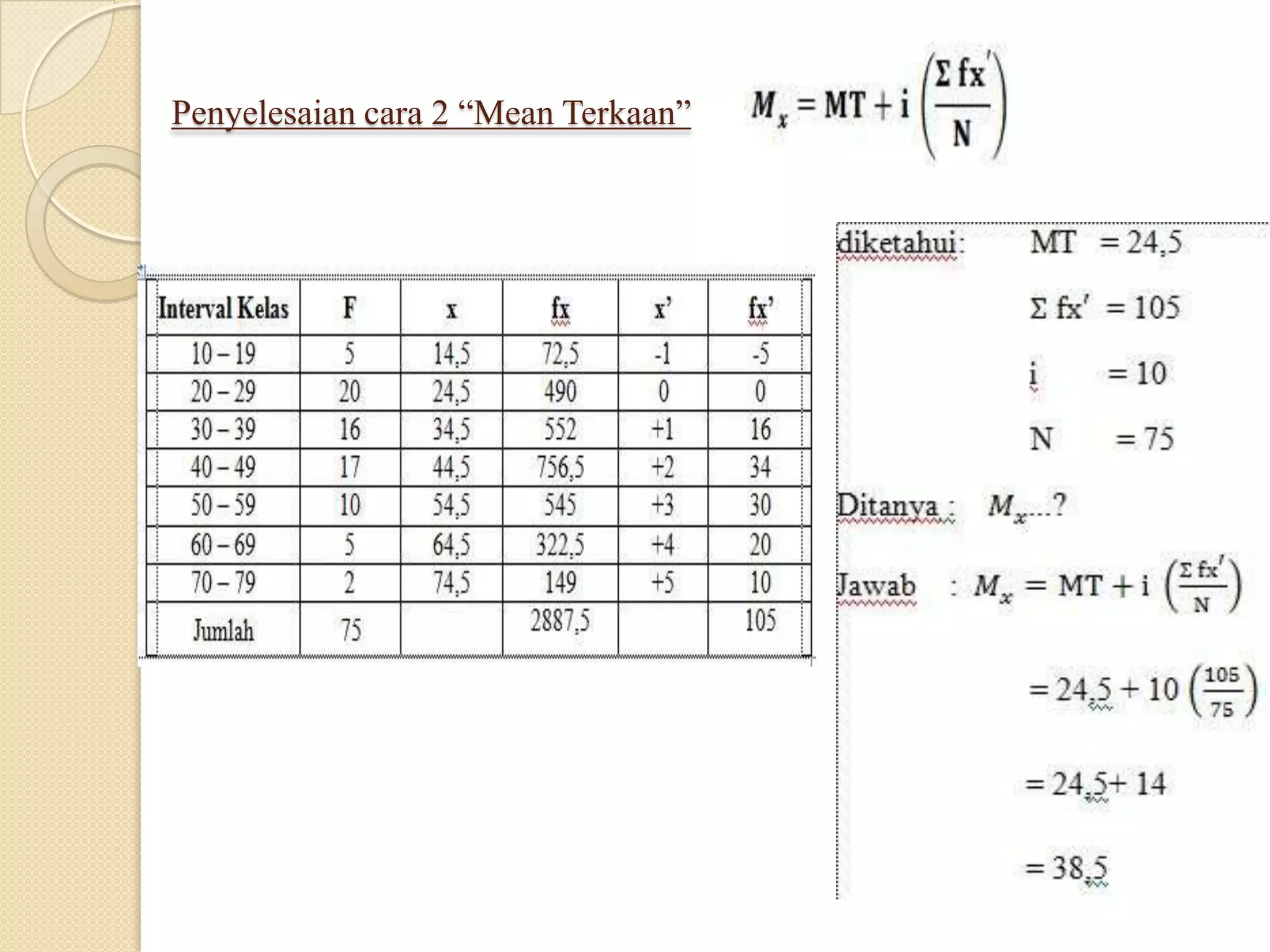 Statistik 2 mean,median,modus data kelompok | PPTX