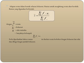 Statistik 5 Ukuran Gejala Pusat Penelitian | PPTX