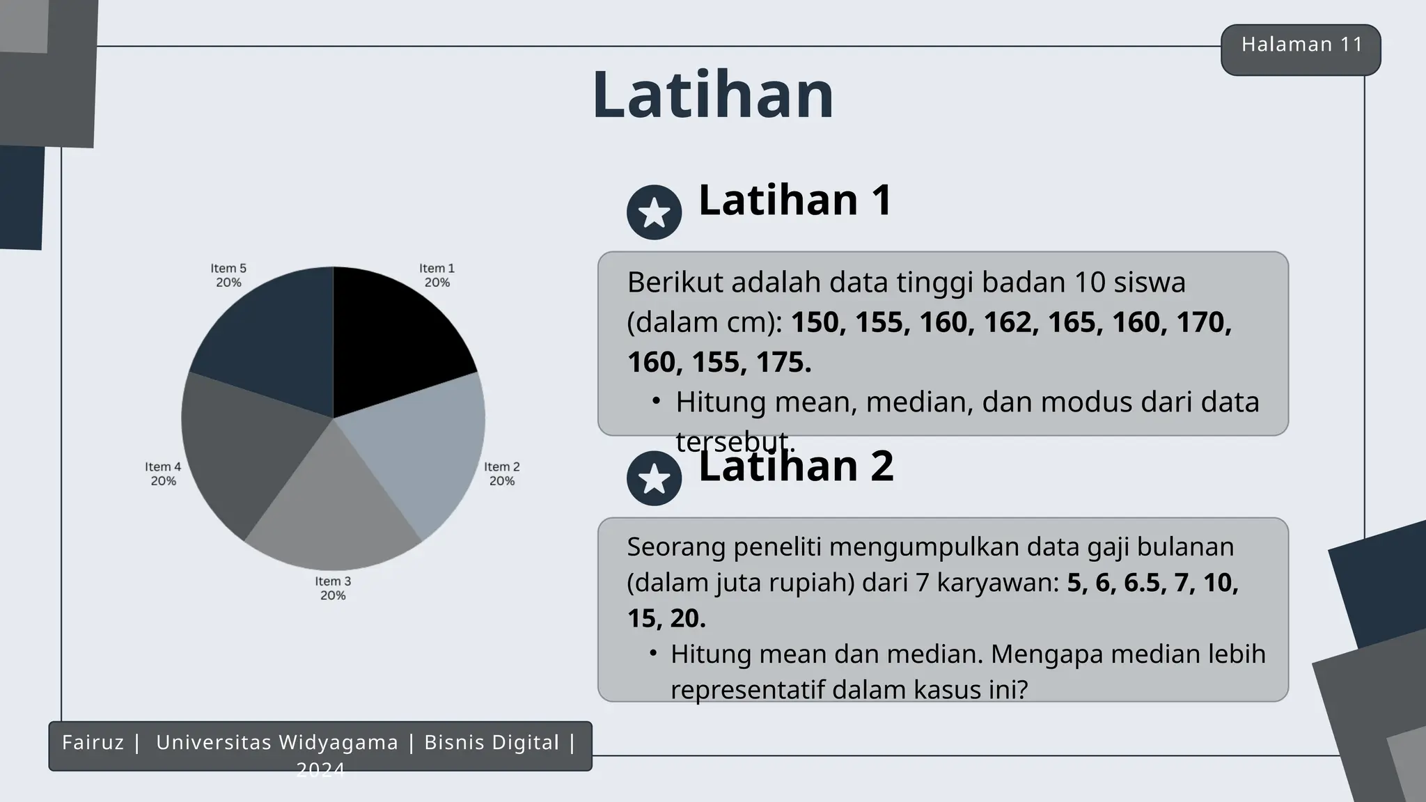 STATISTIKA - 3: Ukuran Pemusatan Data: Mean, Median, dan Modus.pptx