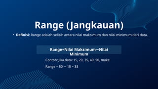 STATISTIKA - 4: Ukuran Pemusatan Data: Range, Variansi, dan Standar ...