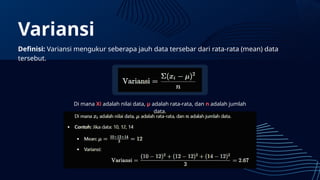 STATISTIKA - 4: Ukuran Pemusatan Data: Range, Variansi, dan Standar ...