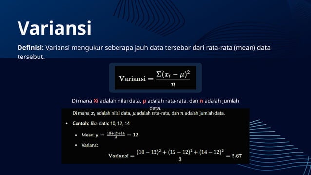 STATISTIKA - 4: Ukuran Pemusatan Data: Range, Variansi, dan Standar ...