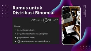 STATISTIKA - 6: Distribusi Probabilitas: distribusi binomial dan distribusi poisson.pptx