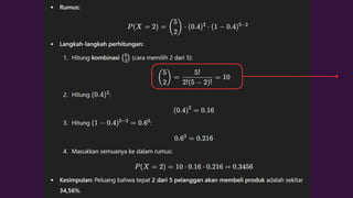 STATISTIKA - 6: Distribusi Probabilitas: distribusi binomial dan distribusi poisson.pptx