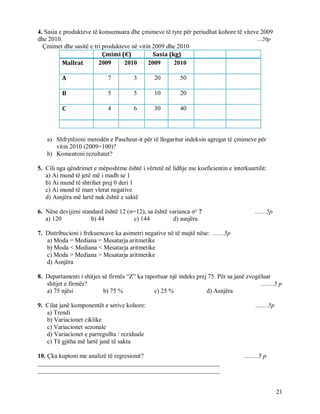 Statistika - Provime të kaluara | PDF