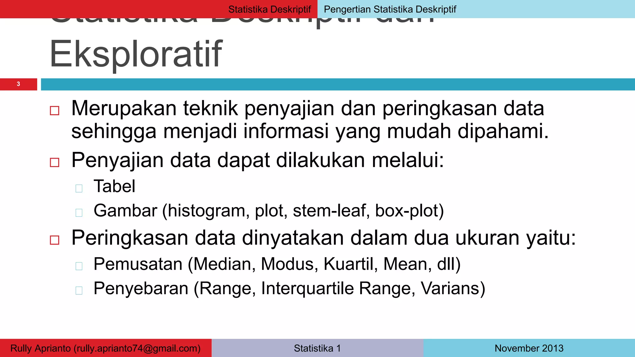 Statistika Statistika Deskriptif | PPTX
