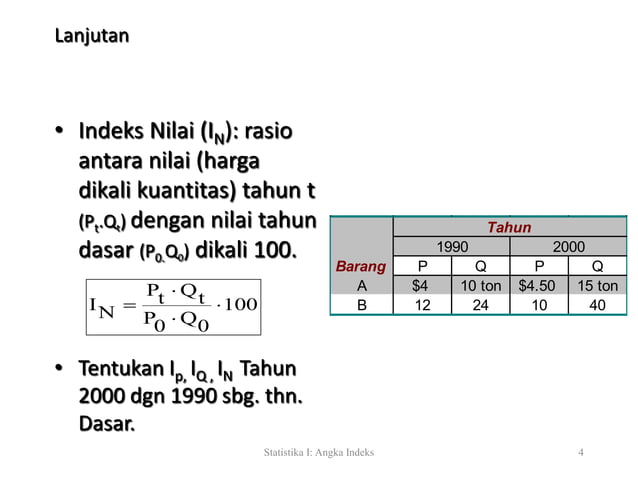 Statistika Angka Indeks | PPT