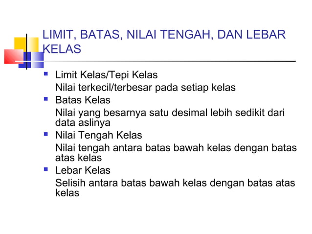 Statistika Tabel Distribusi Frekuensi | PPT