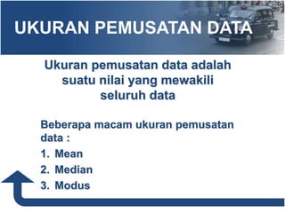 Statistika dasar pemusatan data | PPTX