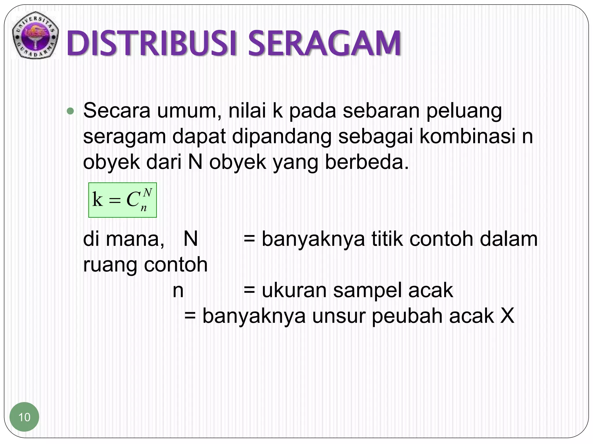 Statistika I - Pertemuan 8 Distribusi Peluang Diskrit.ppt