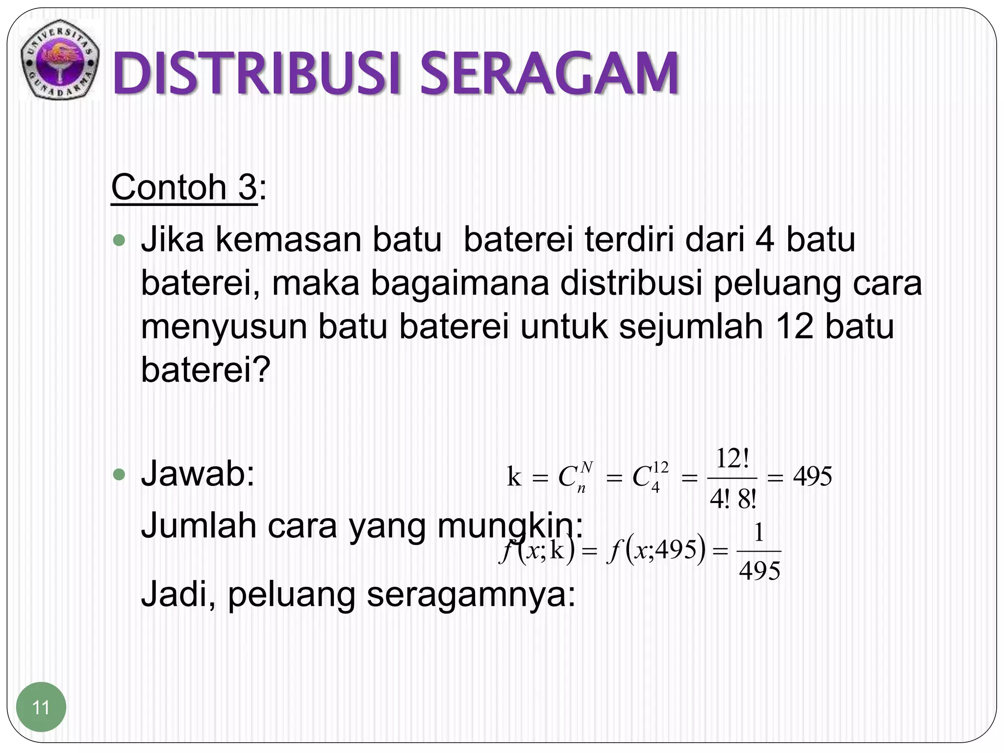 Statistika I - Pertemuan 8 Distribusi Peluang Diskrit.ppt