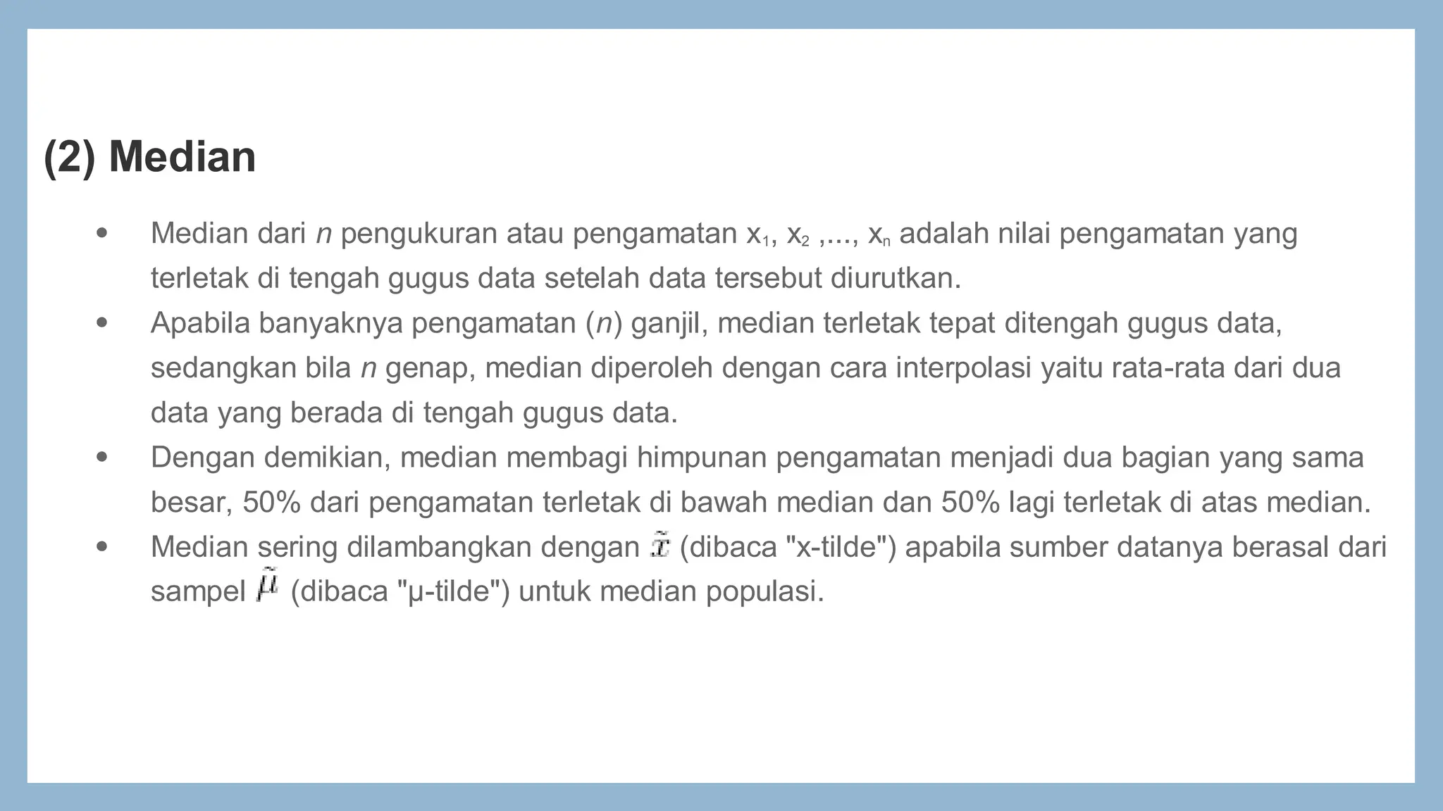 MATERI PELAJARAN MATEMATIKA STATISTIKA MEDIAN | PPT | Free Download