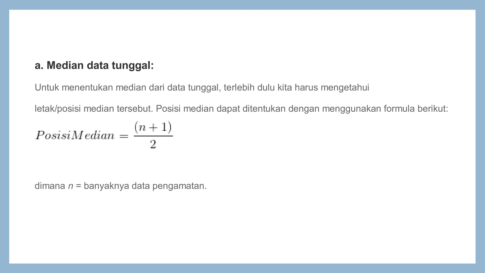 MATERI PELAJARAN MATEMATIKA STATISTIKA MEDIAN | PPT | Free Download