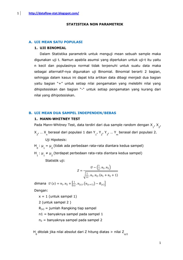 Statistika non parametrik | PDF