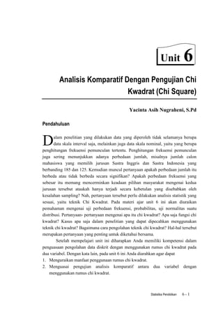 Analisis Komparatif Frekuensi Dengan Chi Kwadrat | PDF