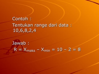 Mata Pelajaran Statistika (Ukuran Penyebaran Data) | PPT