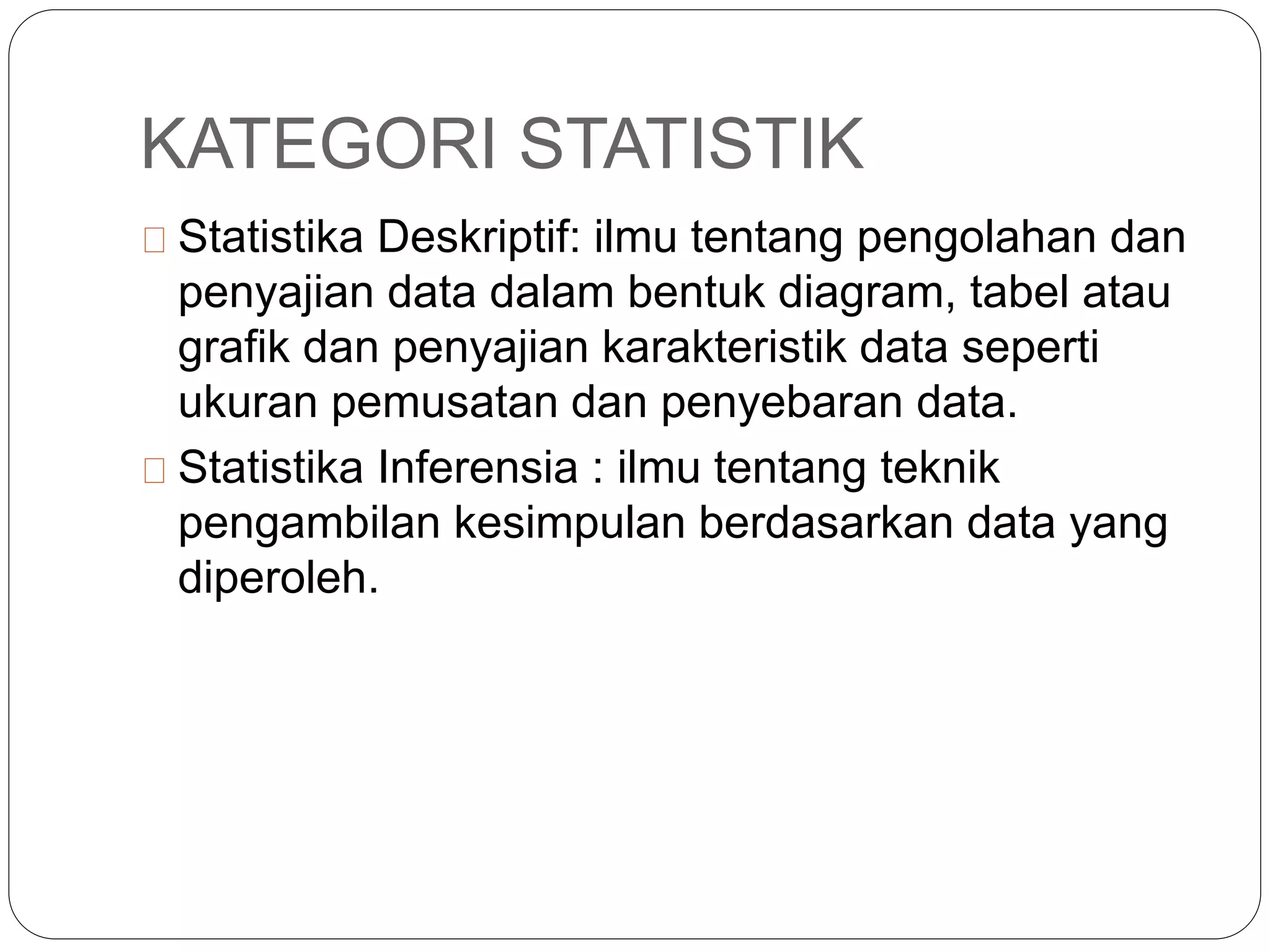 Statistik dan penyajian data | PPTX