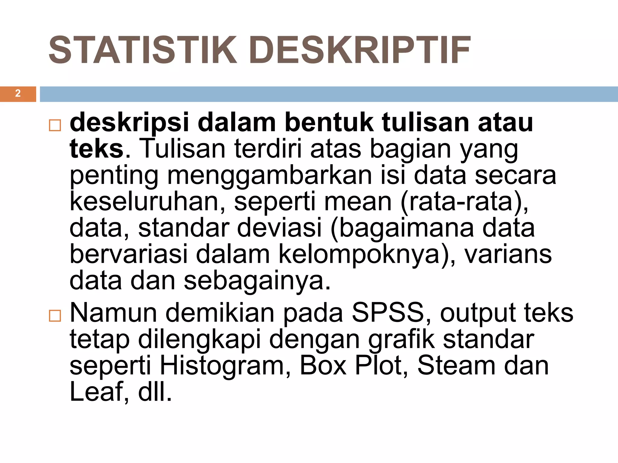 Statistik deskriptif | PPT