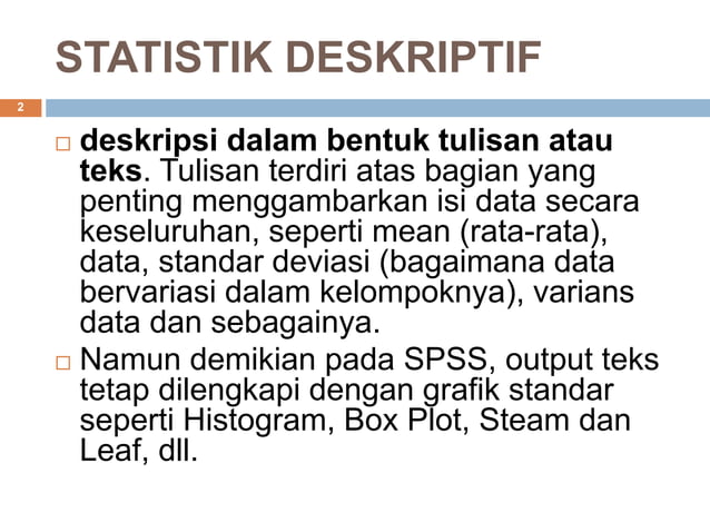 Statistik deskriptif | PPT