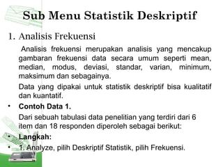 Statistik Deskriptif penelitian epidemiologi | PPT