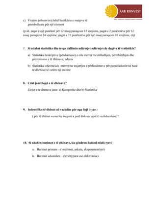 Statistike, ushtrime 2 | DOC