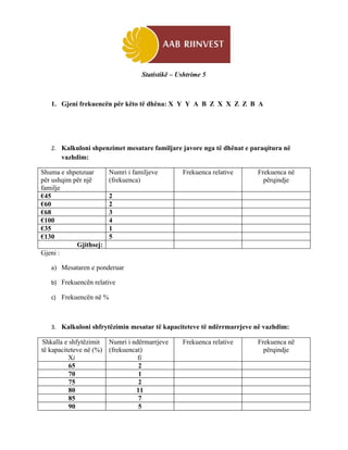 Statistike, ushtrime 5 | DOC