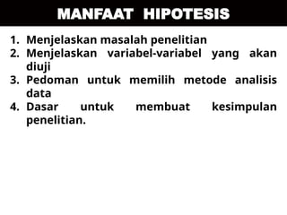 Belajar Statistik hipotesis dan uji hipotesis | PPTX