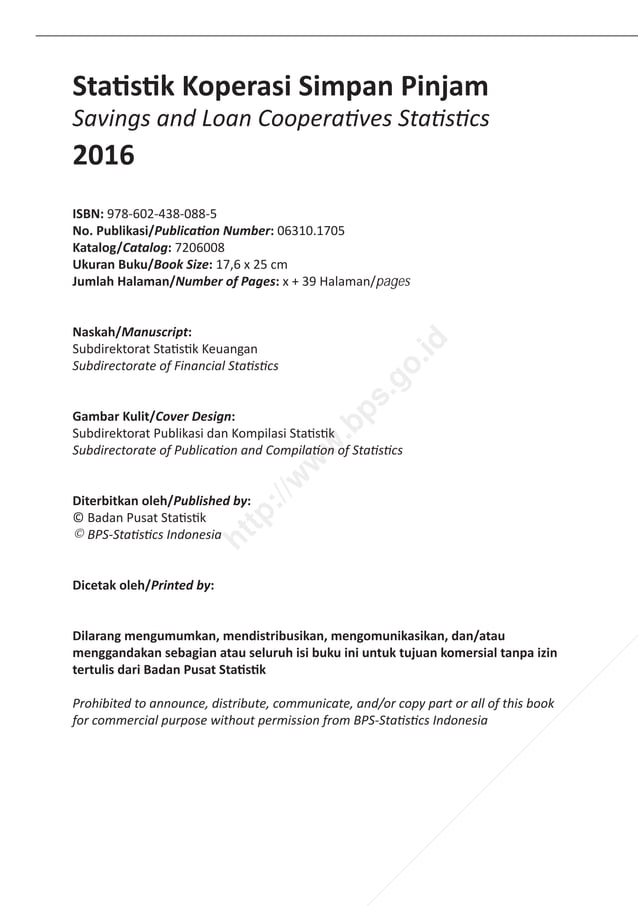 Statistik koperasi simpan pinjam indonesia 2016 | PDF