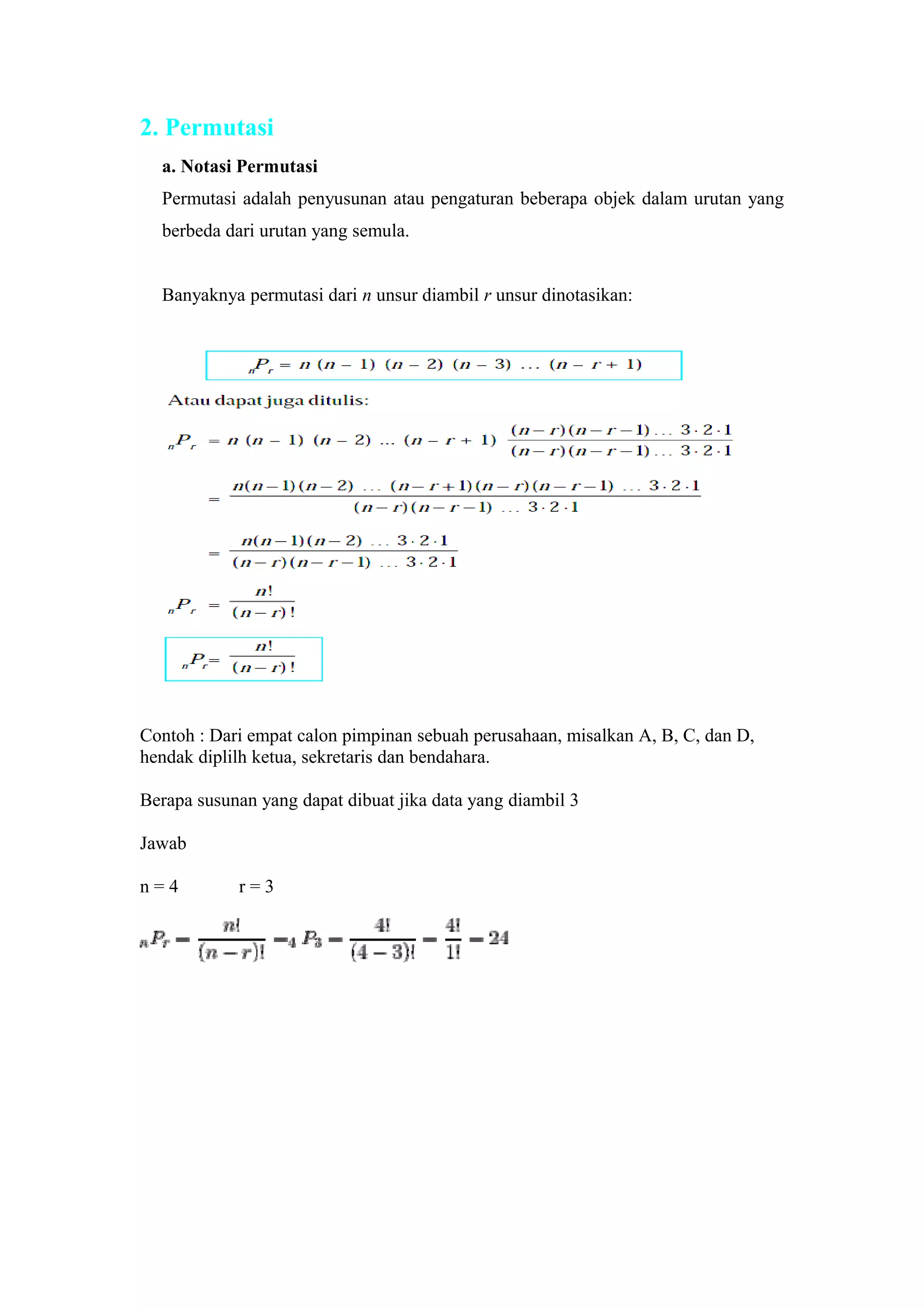 Statistik matematika BEBERAPA TEKNIK PEMBILANG DAN ATURAN PERKALIAN ...