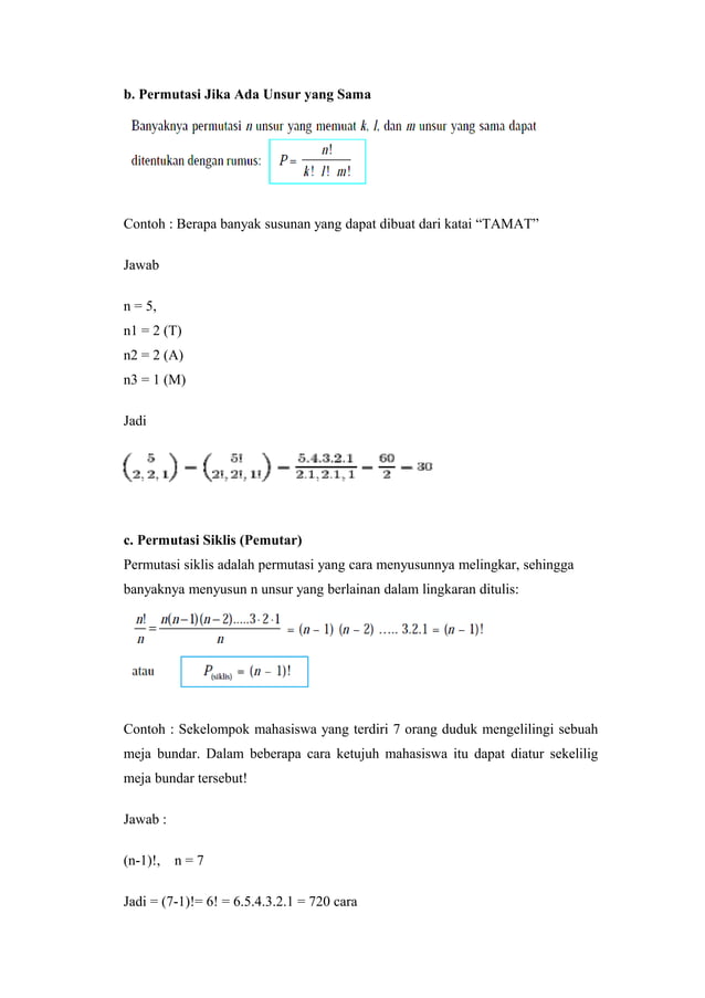 Statistik matematika BEBERAPA TEKNIK PEMBILANG DAN ATURAN PERKALIAN ...