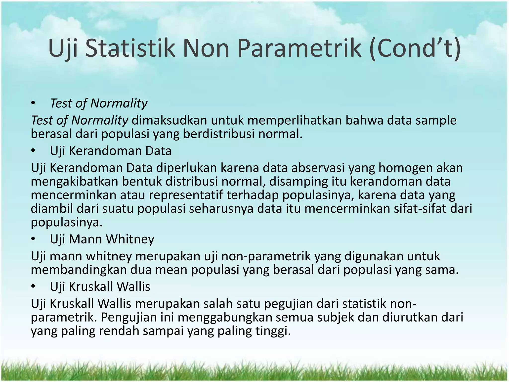 Statistik Non Parametrik | PPTX
