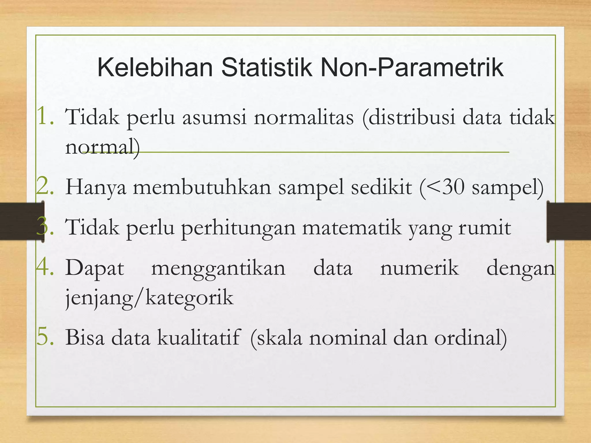 Statistik parametrik dan non parametrik | PPT