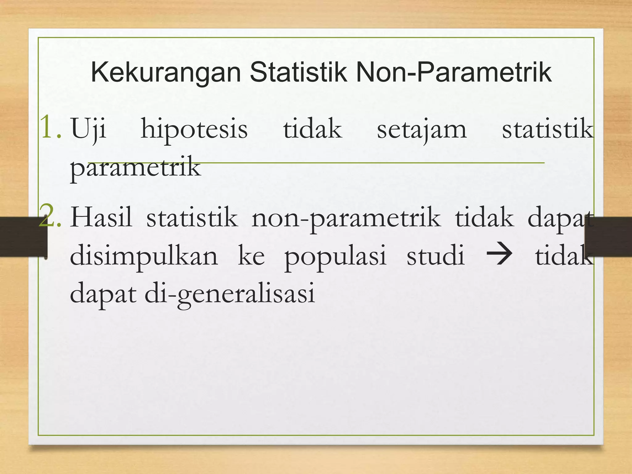Statistik parametrik dan non parametrik | PPT