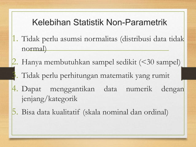 Statistik parametrik dan non parametrik | PPT