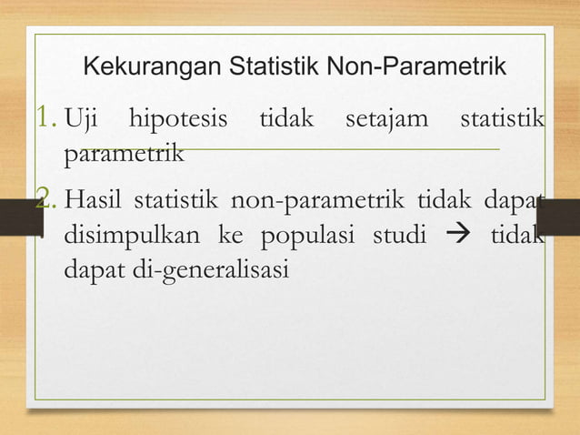 Statistik parametrik dan non parametrik | PPT