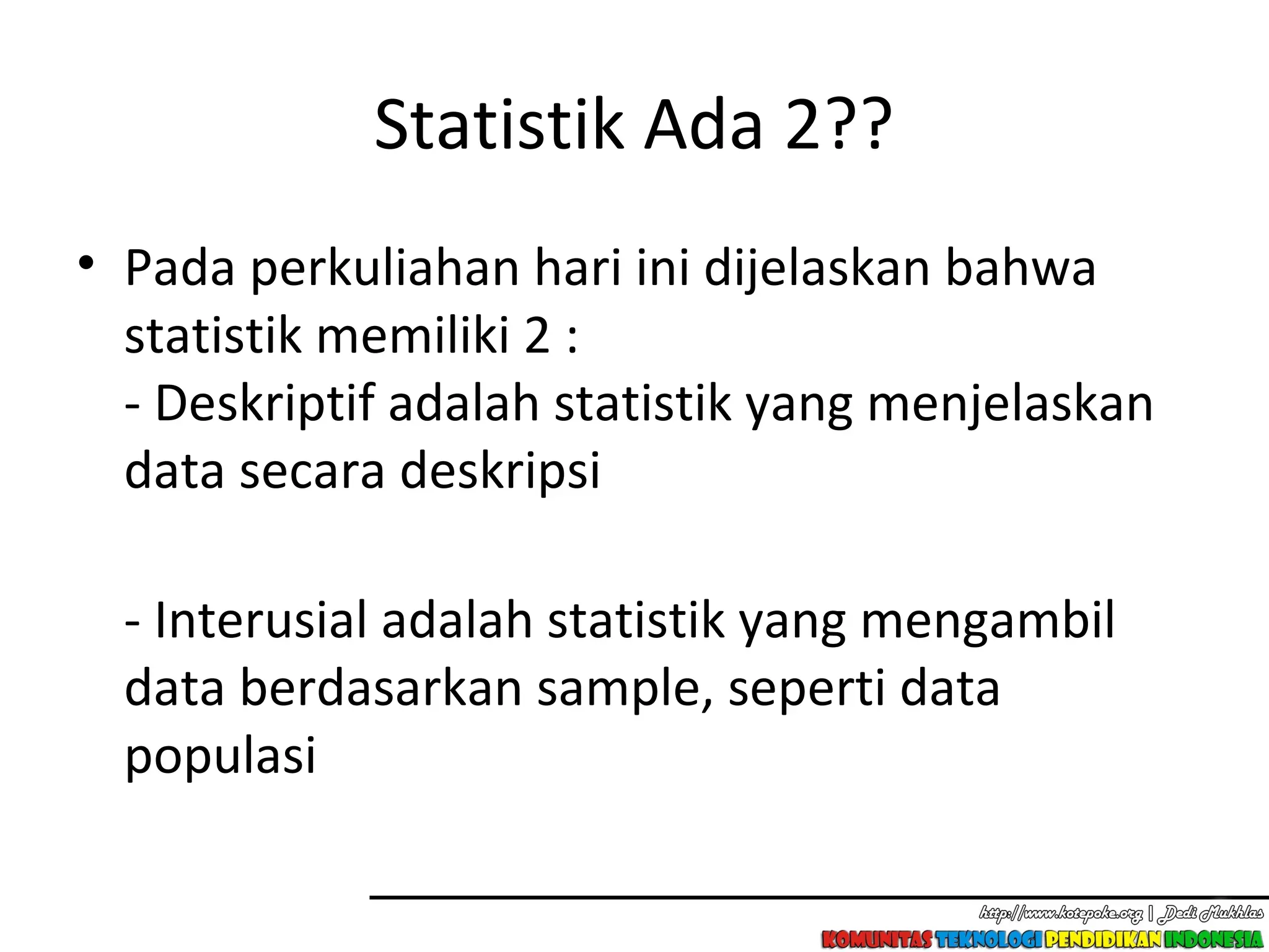 Catatan Statistik pendidikan 1 | PPT