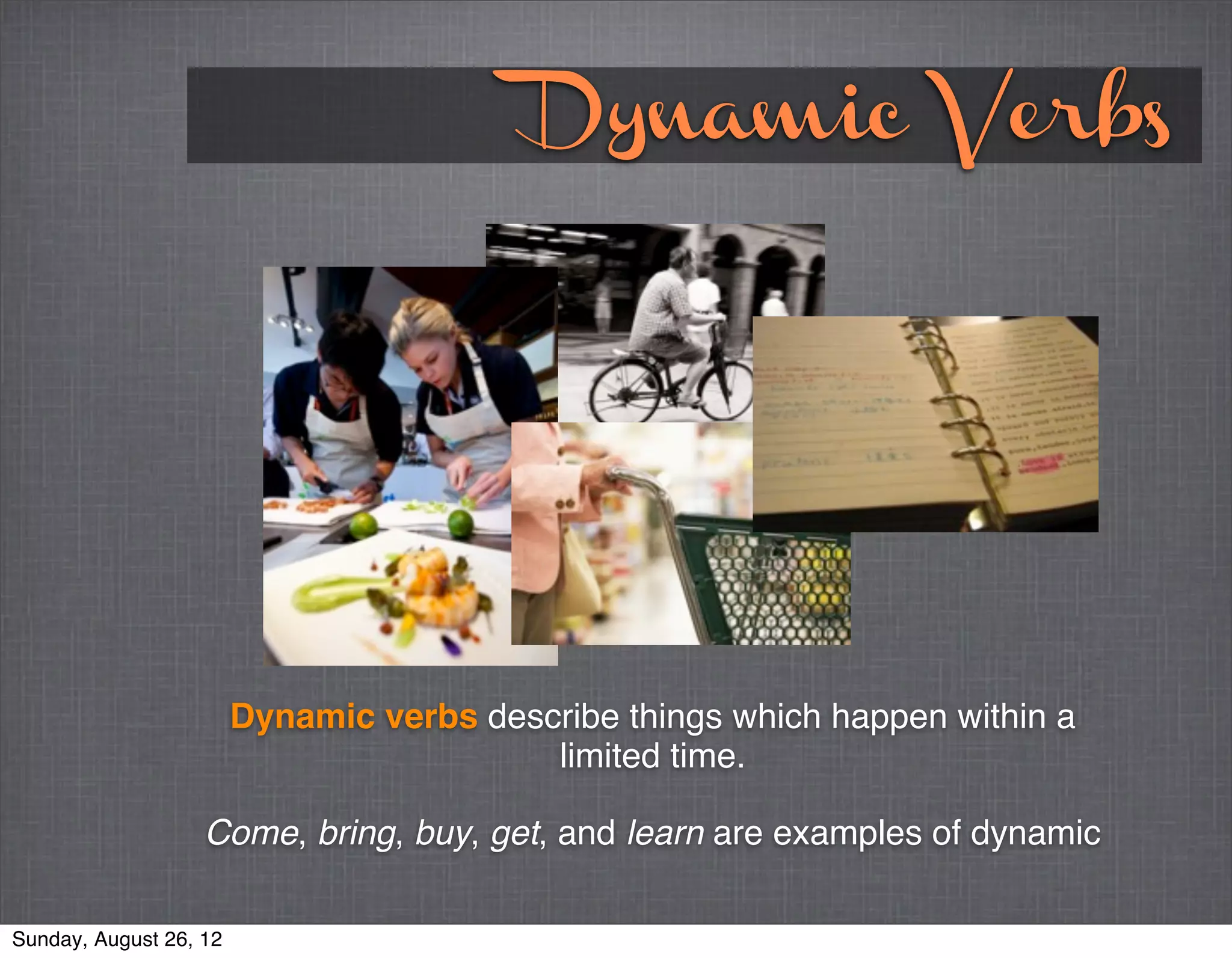 Stative and Dynamic Meaning | PPT