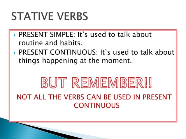 Stative verbs | PPTX