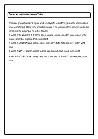 Stative verbs | PDF