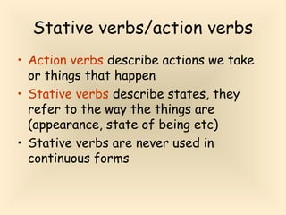 Stative verbs 5to | PPT