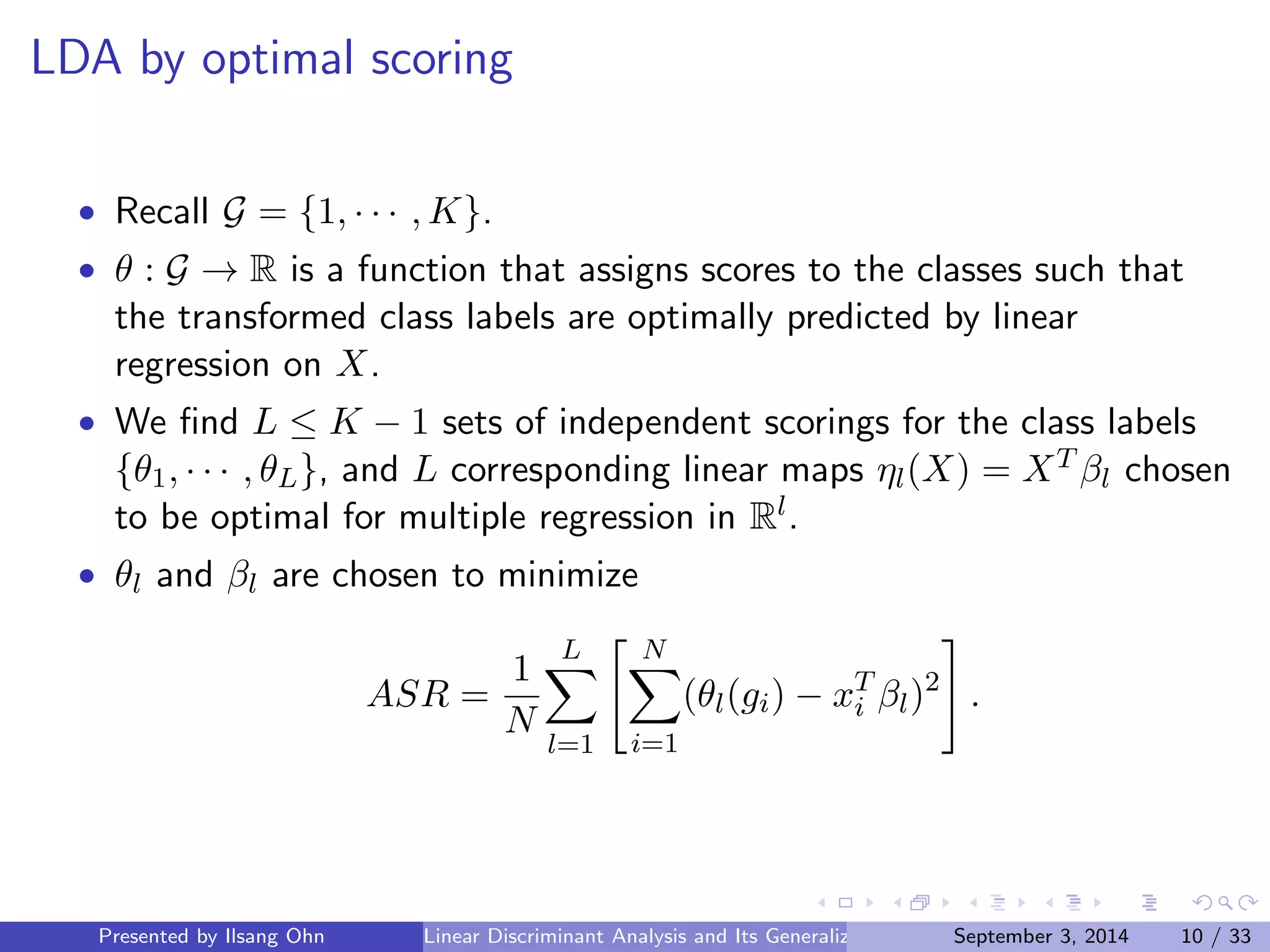Linear Discriminant Analysis and Its Generalization | PDF