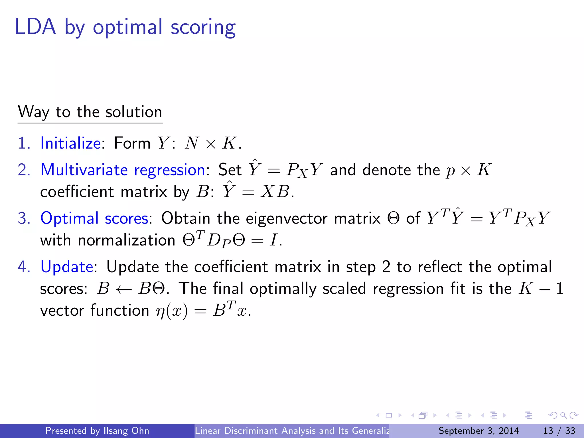 Linear Discriminant Analysis and Its Generalization | PDF
