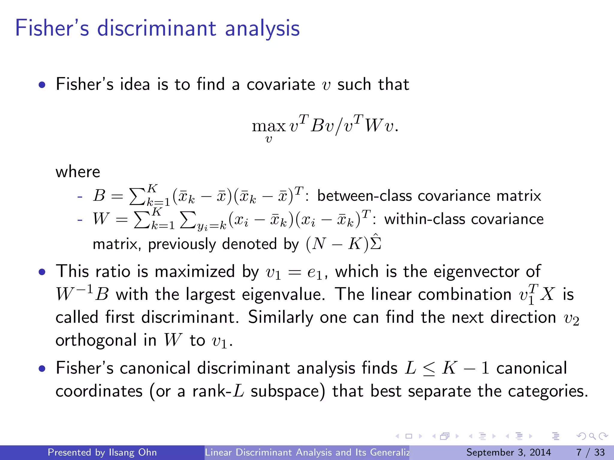 Linear Discriminant Analysis and Its Generalization | PDF